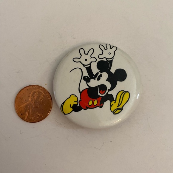 Accessories | Vintage Disney Mickey Mouse Button Pin | Poshmark